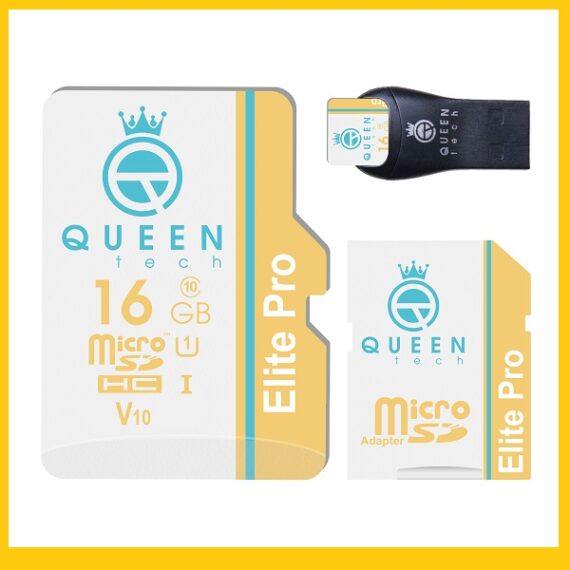 کارت حافظه کوئین تک مدل 566X با ظرفیت 16G کلاس 10 استاندارد به همراه آداپتور SD و کارت خوان ...
