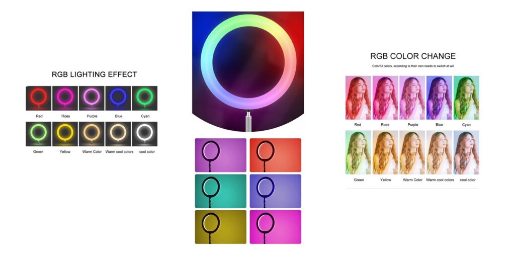 رینگ لایت پایه دار LJJ-36 RGB - فروشگاه فراسیستم